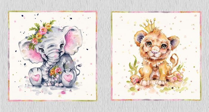 Little Darling Safari Animals - Per Panel – All You Needle NZ