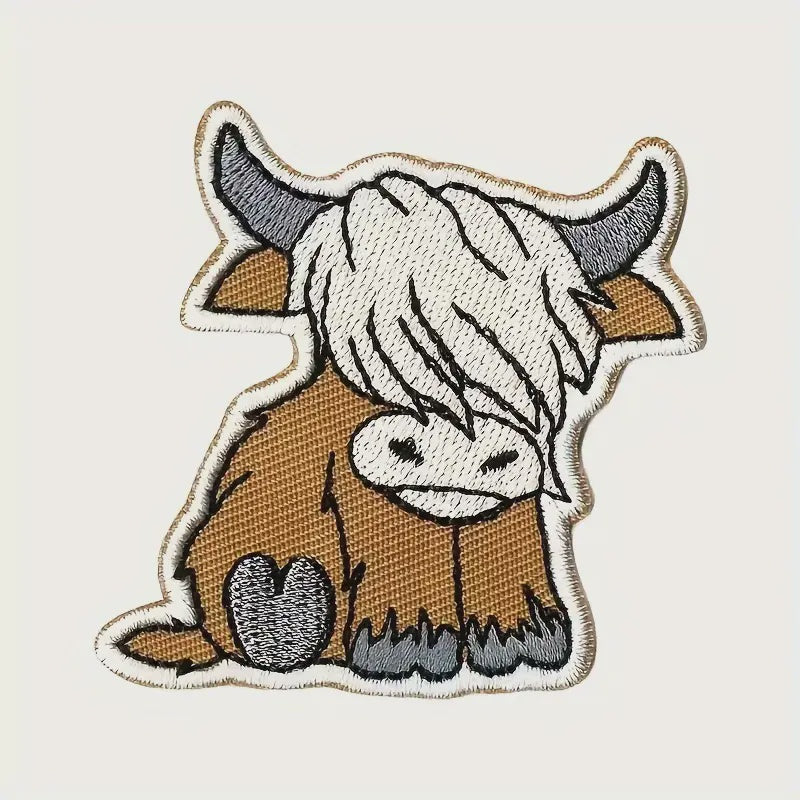 Highland Cow Patch 1pc – All You Needle NZ